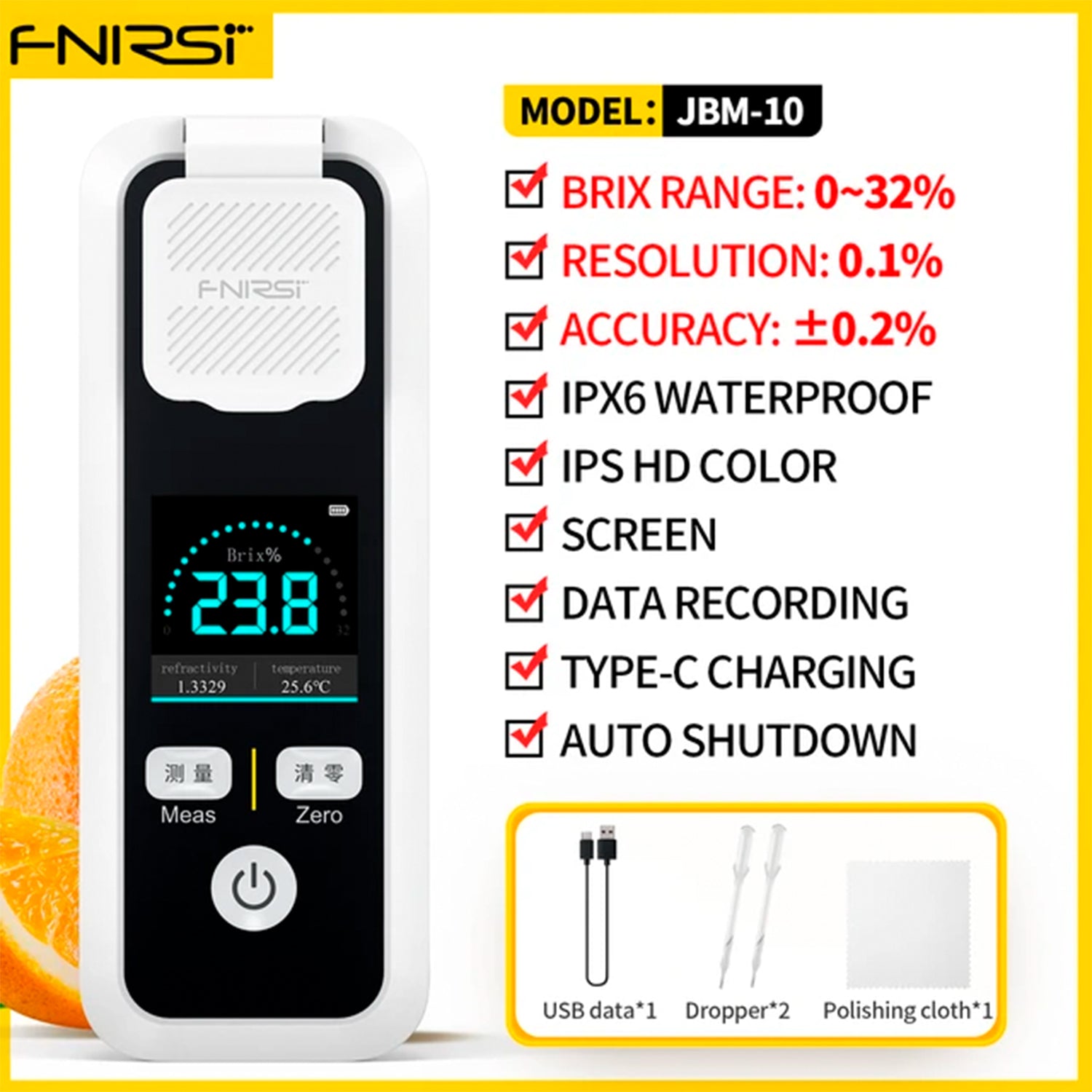 FNIRSI JBM-10 and JBM-20 Digital Brix Refractometers | FNIRSI JBM-10 Digital Brix Refractometer ...
