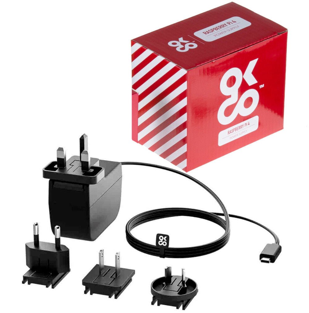 OKdo RPi 4 Power Supply 3A USB-C – Black | AMPANOVA