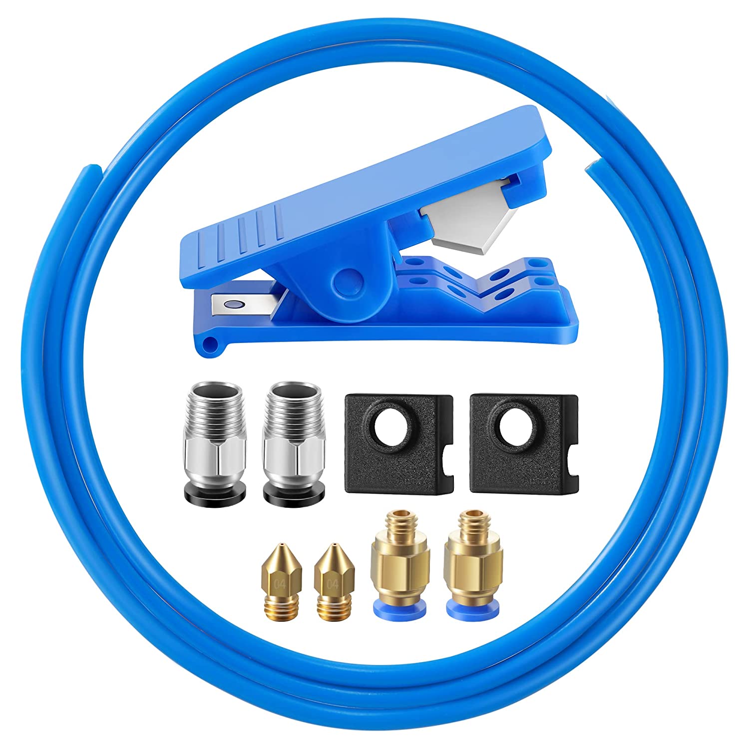 Kingroon PTFE Bowden Tube Kit 1m with Nozzles & Couplers – AMPANOVA